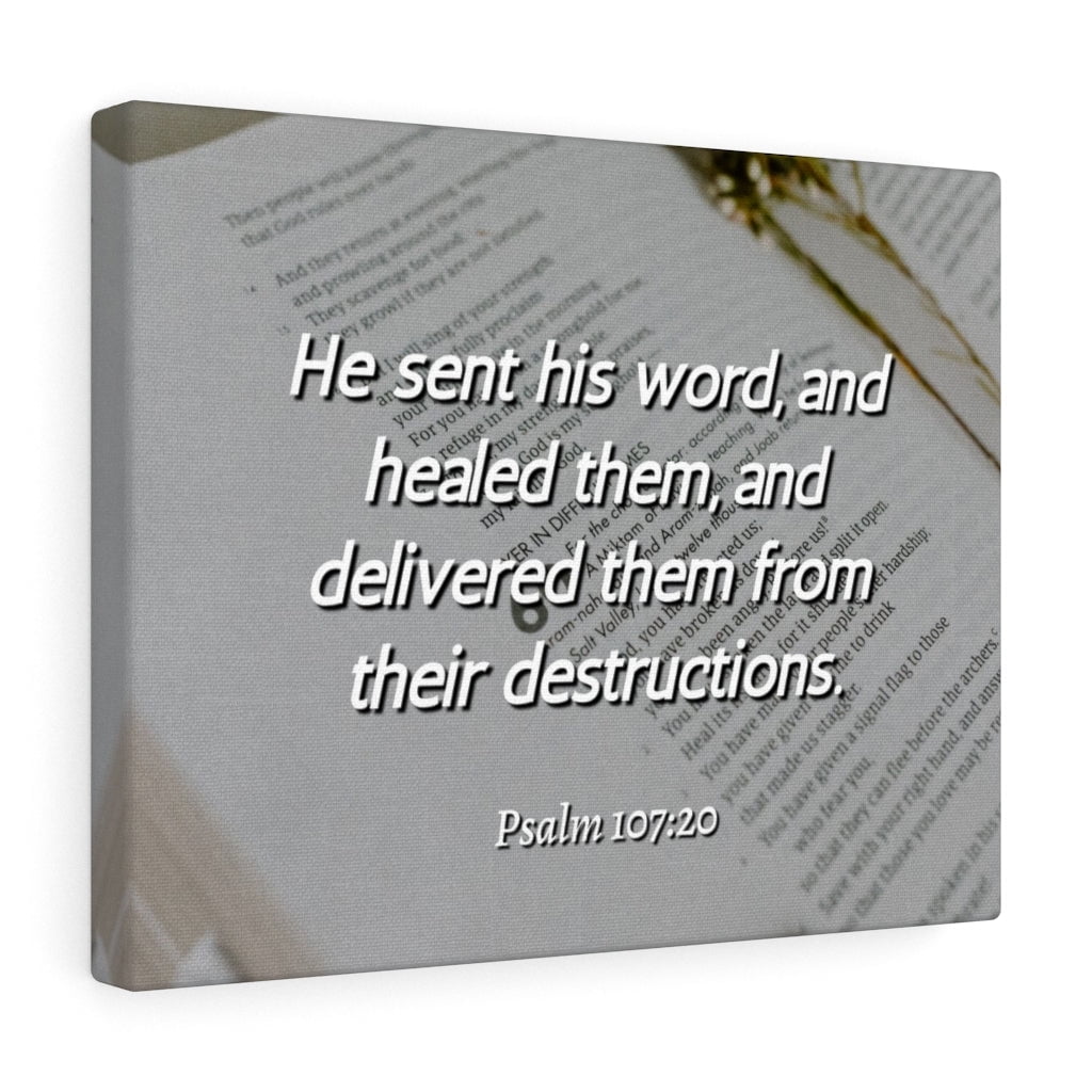 Scripture Walls Psalm 107:20 Healed Them Bible Verse Canvas Christian ...