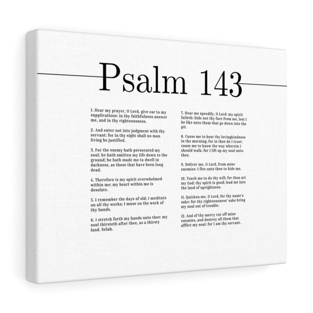 Scripture Walls Psalm 143 Hear My Prayer O Lord White Bible Chapter Canvas Christian Wall Art ...