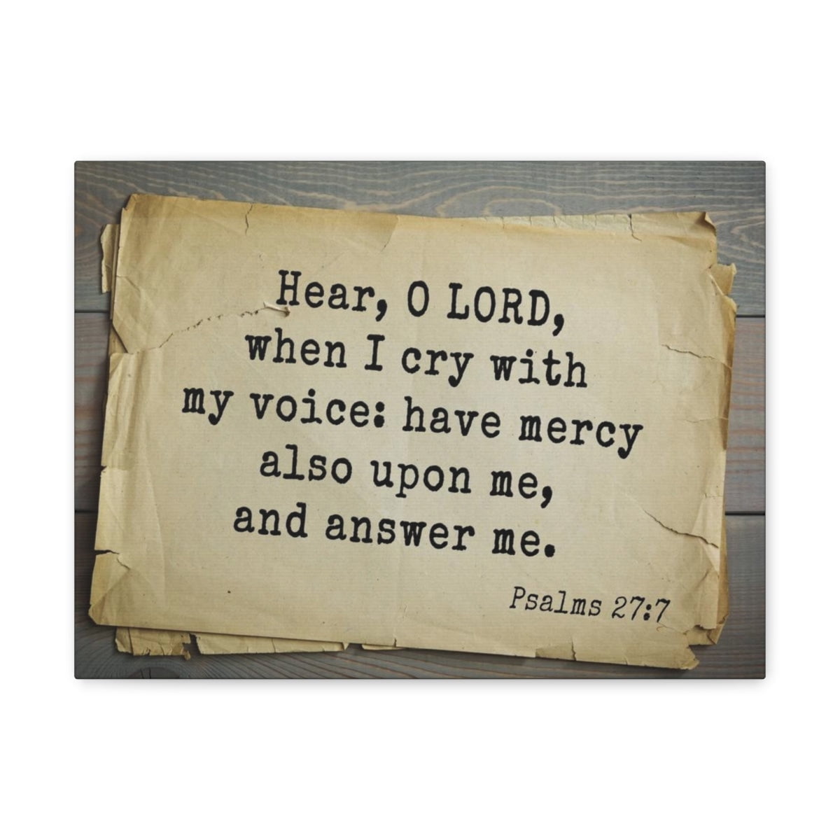 Scripture Walls Psalms 27:7 Hear O Lord Bible Verse Canvas Christian ...