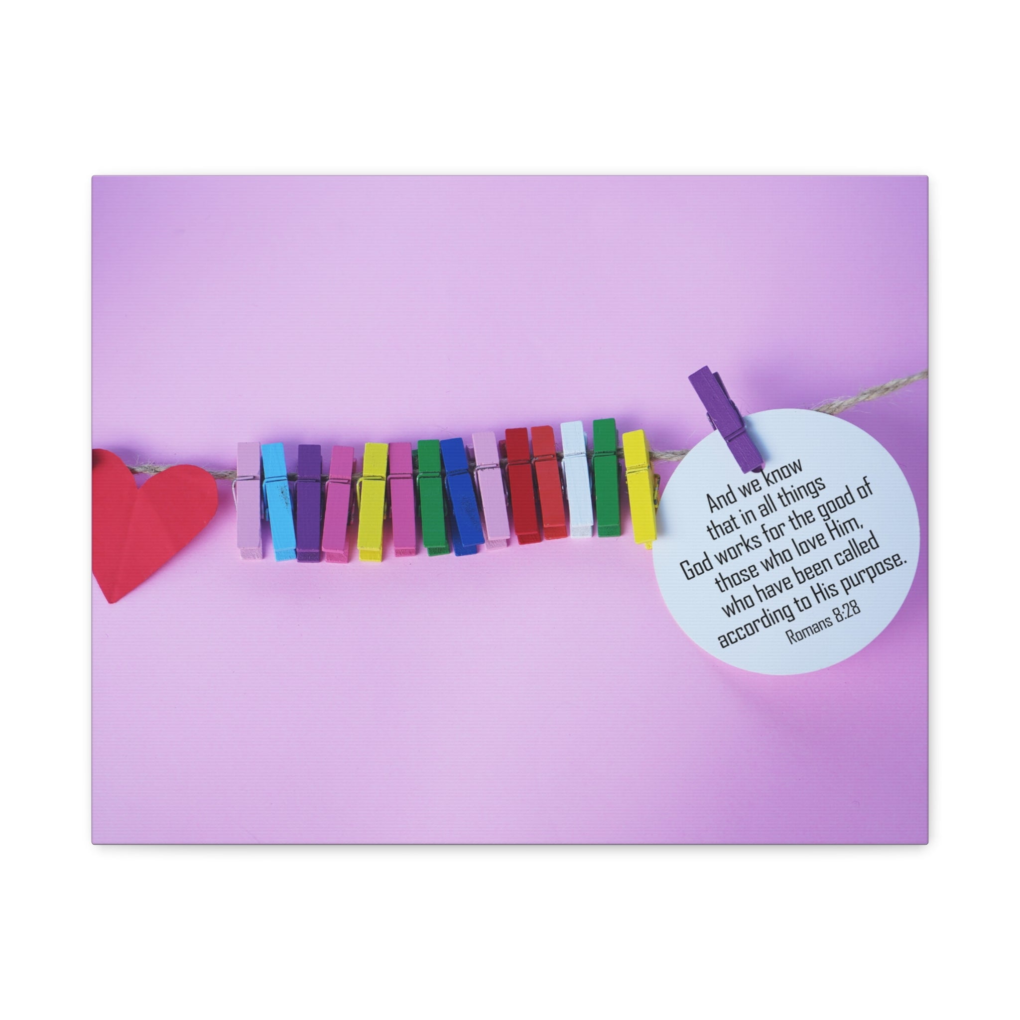 Scripture Walls His Purpose Romans 8:28 Bible Verse Canvas Christian ...