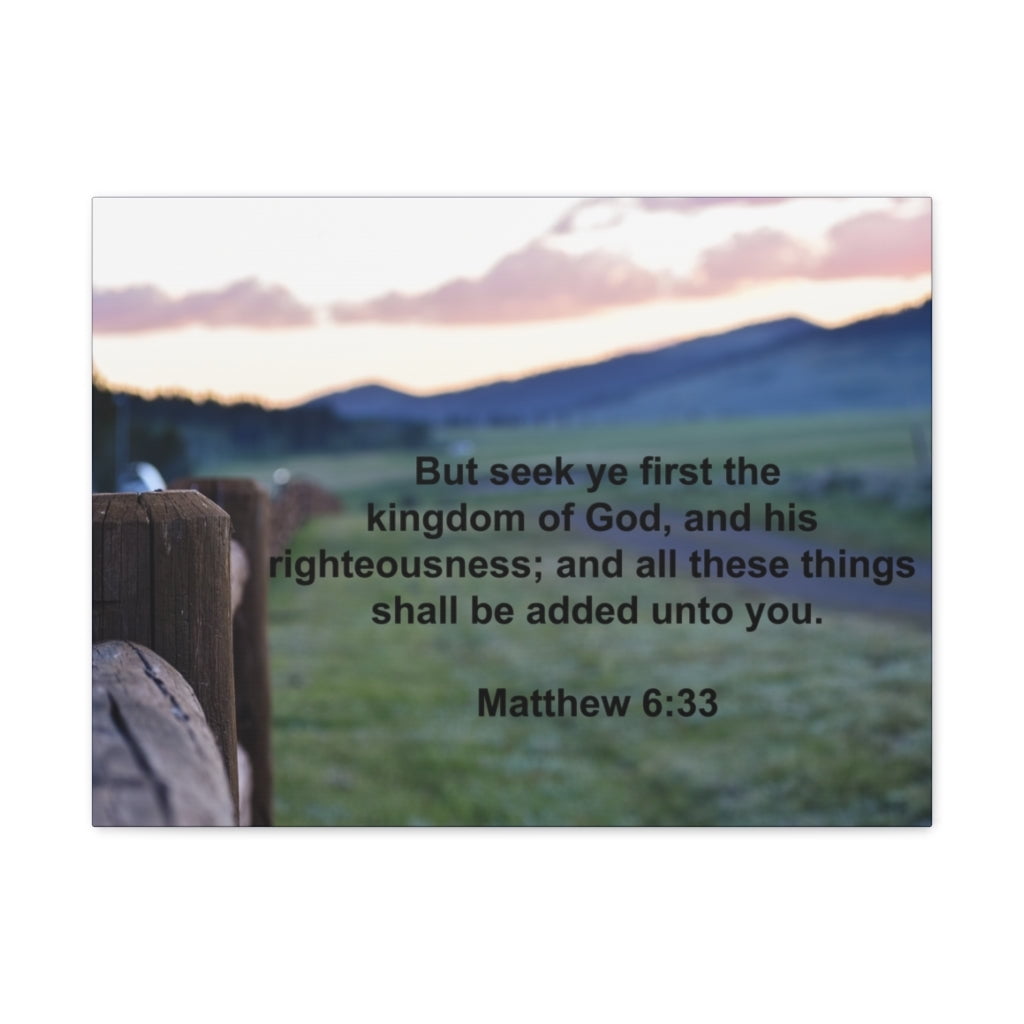 Scripture Walls His Righteousness Matthew 6:33 Bible Verse Canvas ...