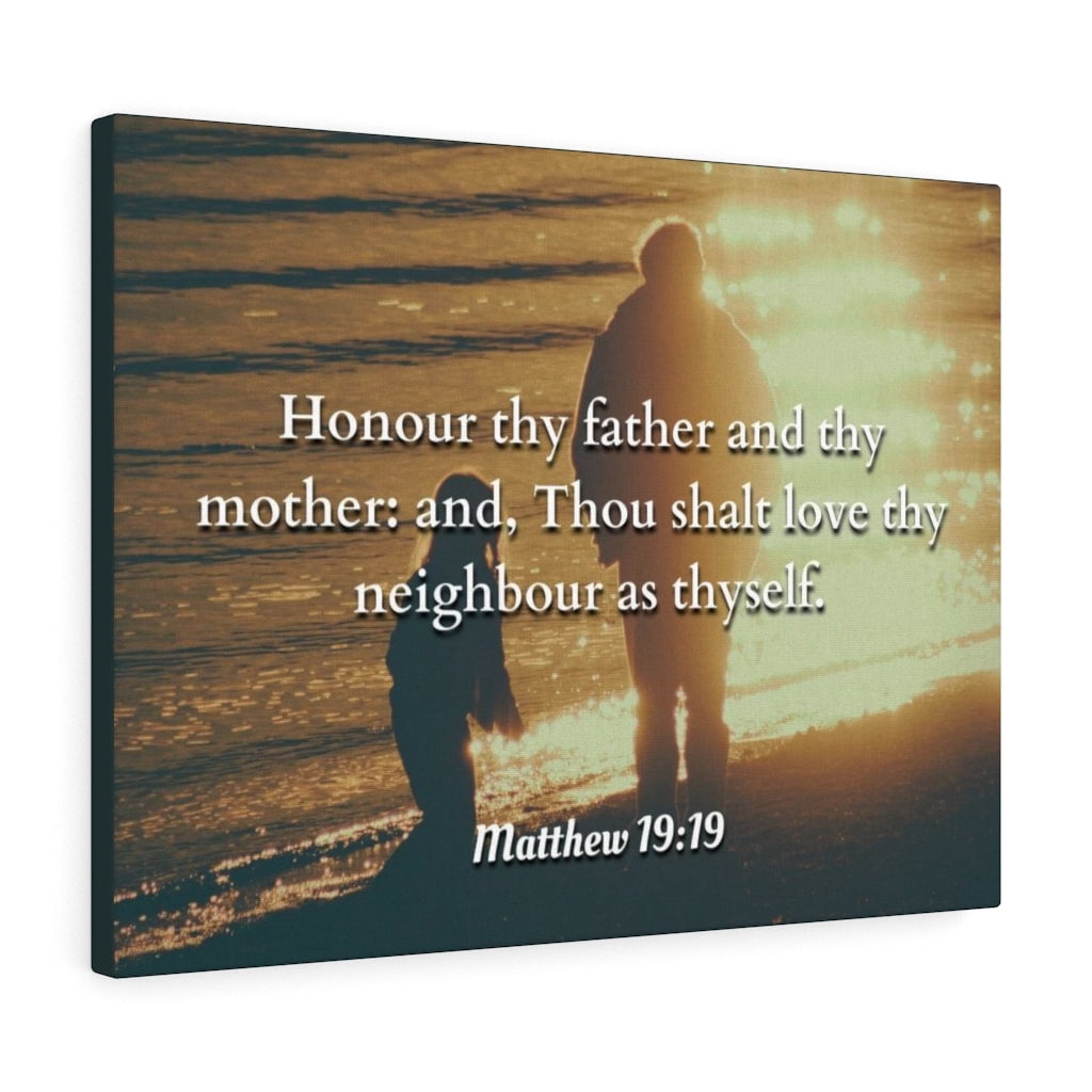 Scripture Walls Honour Matthew 19:19 Bible Verse Canvas Christian Wall ...
