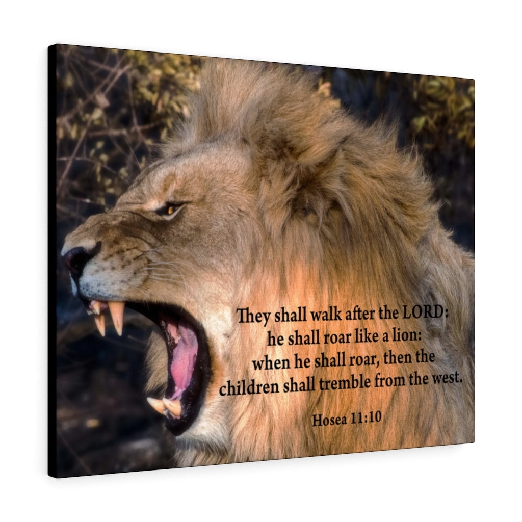 Scripture Walls Hosea 11:10 Roaring Lion of Judah Bible Verse Canvas Christian Wall Art Ready to ...