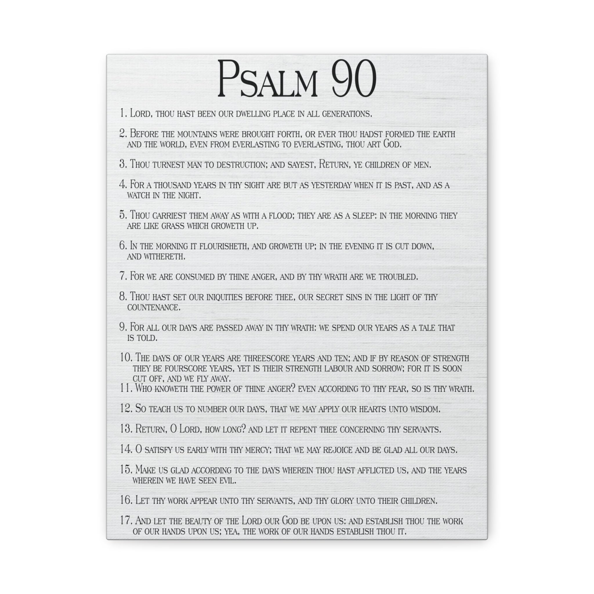 Scripture Walls Psalm 90 How Time Flies Fast White Bible Chapter Canvas ...