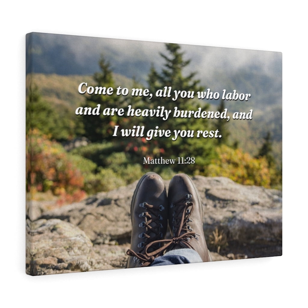 Scripture Walls I Will Give You Rest Matthew 11:28 Bible Verse Canvas ...