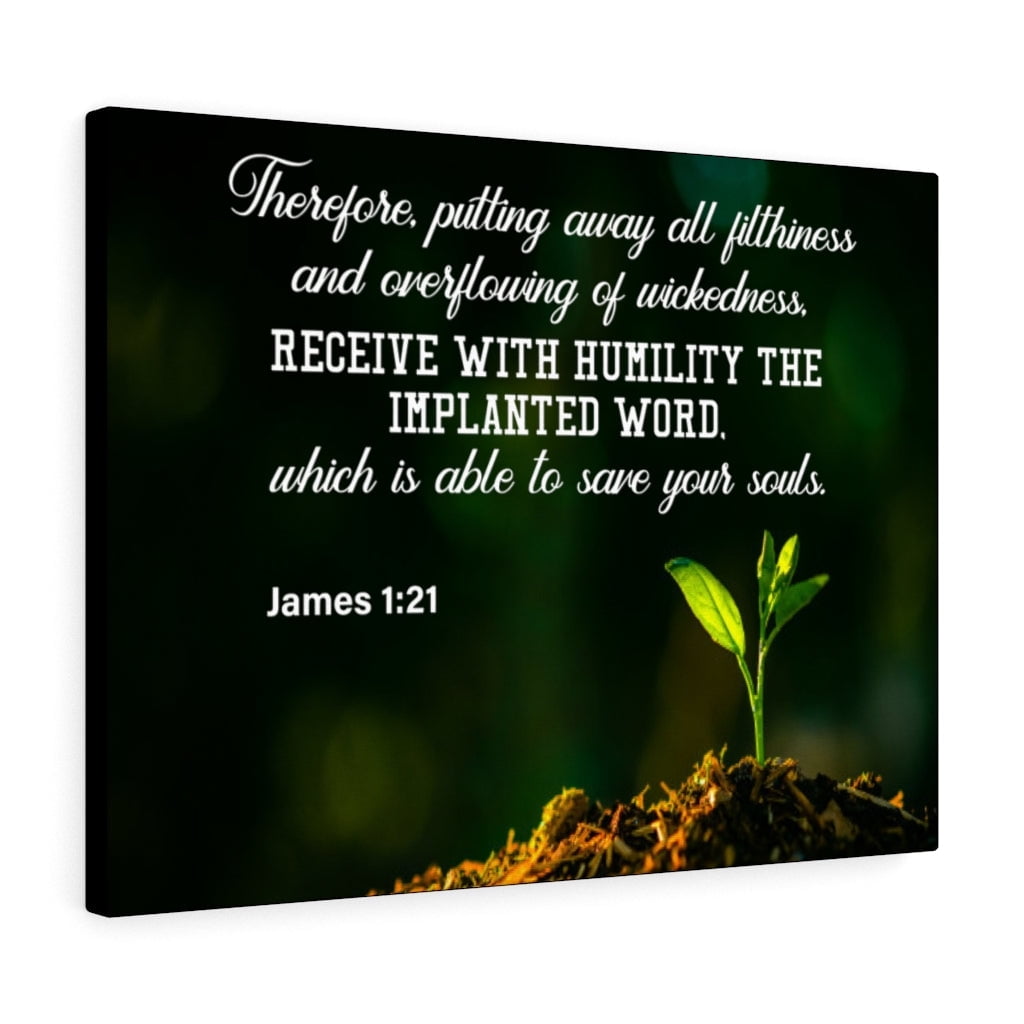Scripture Walls Implanted Word James 1:21 Bible Verse Canvas Christian Wall Art Ready to Hang ...