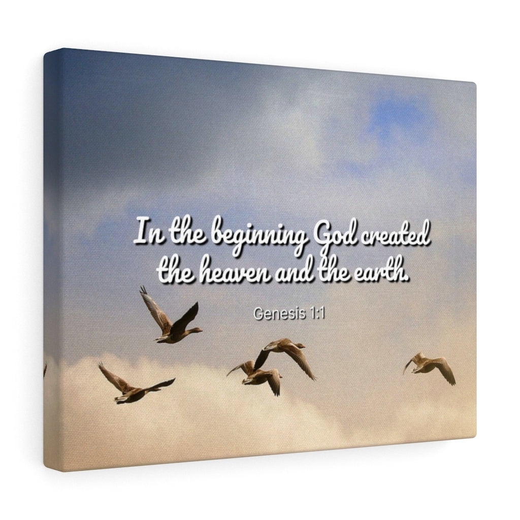 Scripture Walls In The Beginning Genesis 1:1 Bible Verse Canvas ...