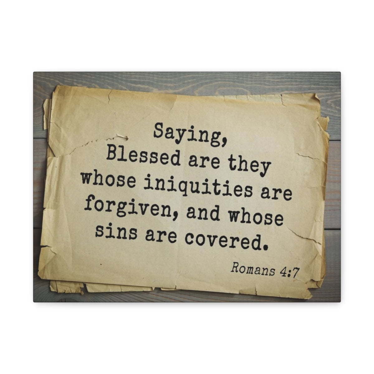 Scripture Walls Iniquities Are Forgiven Romans 4:7 Bible Verse Canvas ...