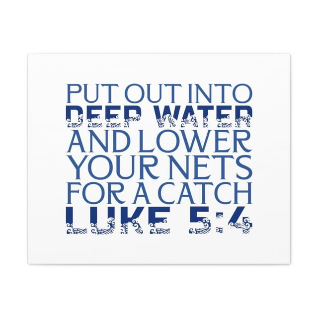 Scripture Walls Into Deep Water Luke 5:4 Waves Bible Verse Canvas ...