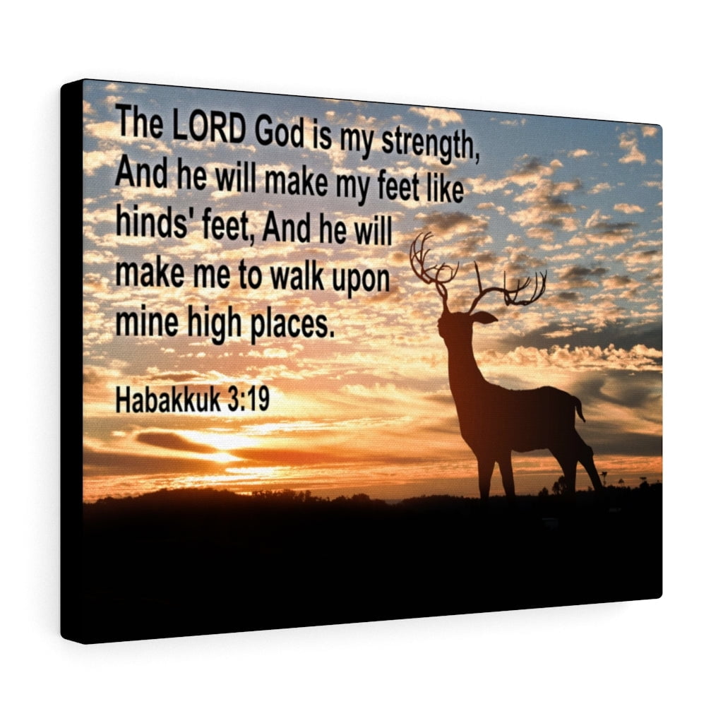 Scripture Walls Is My Strength Habakkuk 3:19 Bible Verse Canvas ...