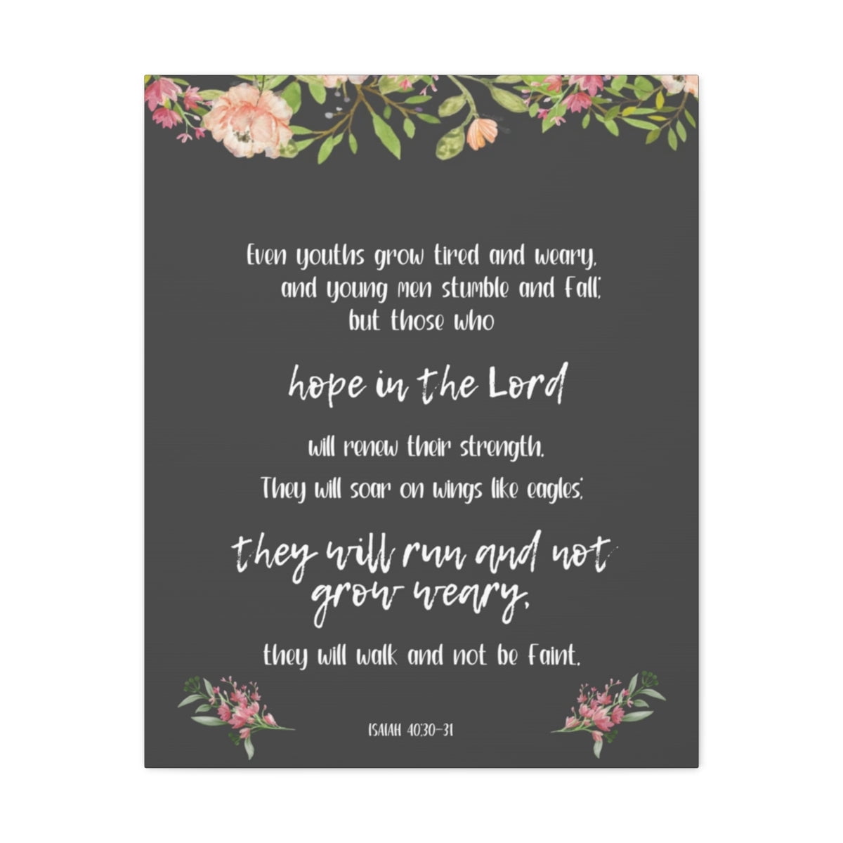 Scripture Walls Isaiah 40:30-31 Hope In The Lord Floral Bible Verse ...