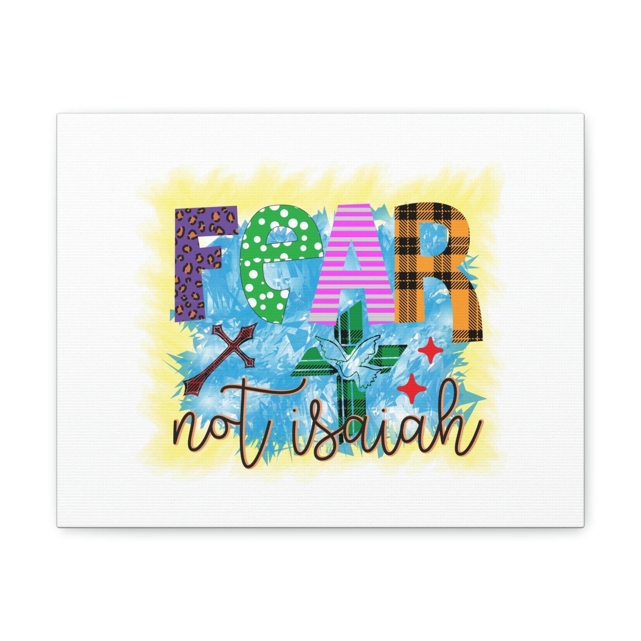 Scripture Walls Isaiah 41:10 Fear Not Yellow Blue Bible Verse Canvas ...