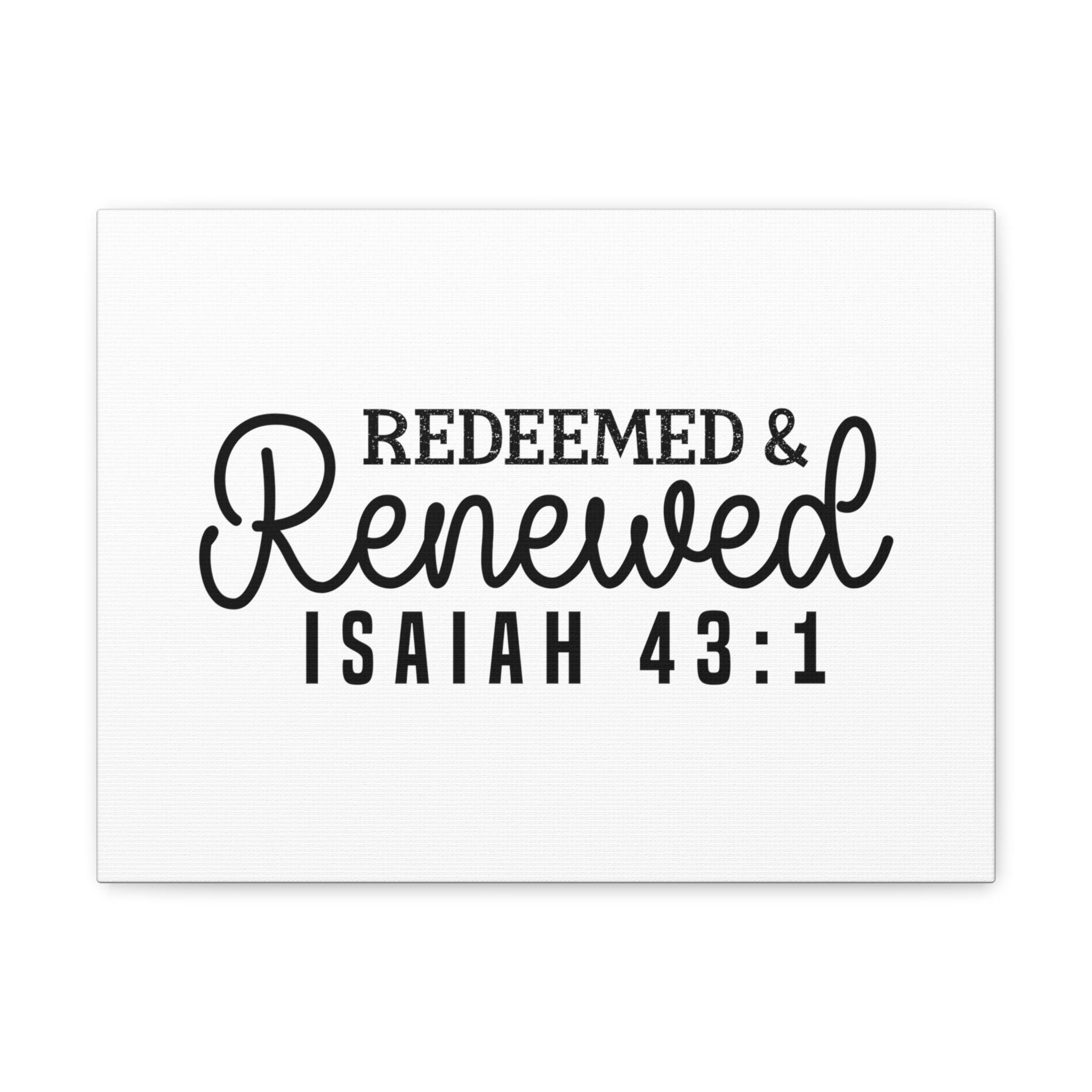 Scripture Walls Isaiah 43:1 Redeemed & Renewed Bible Verse Canvas ...
