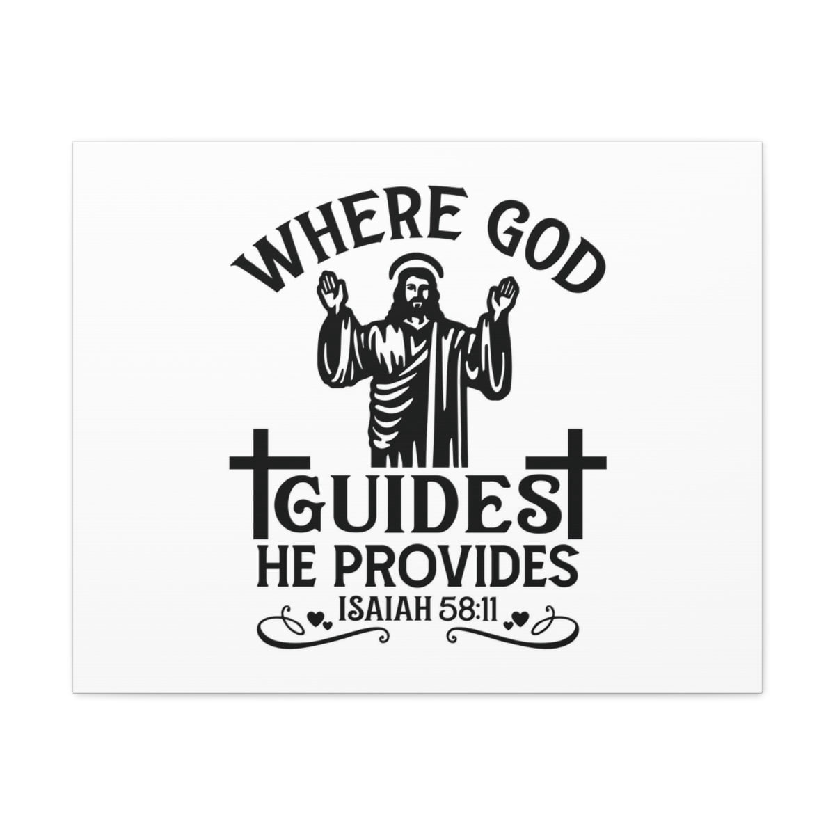Scripture Walls Isaiah 58:11 He Provides Cross Bible Verse Canvas ...