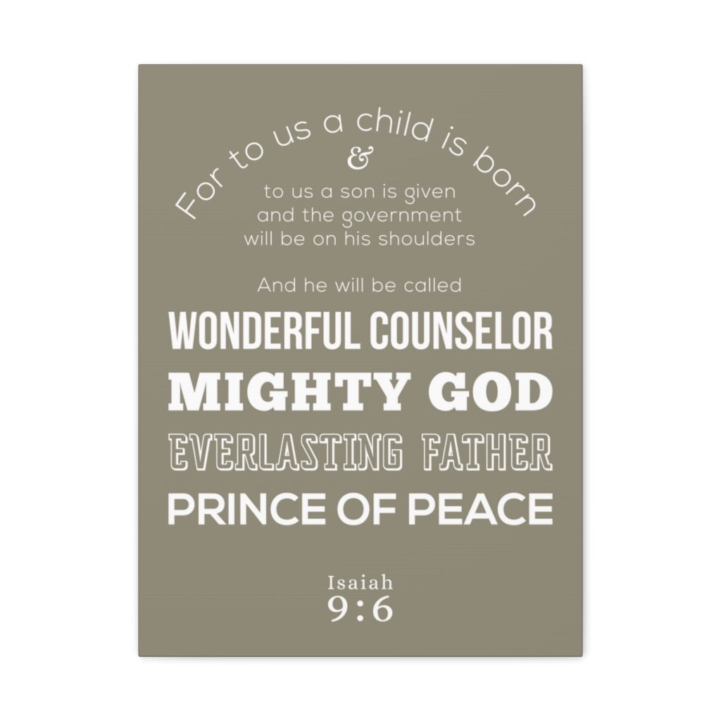 Scripture Walls Isaiah 9:6 For To Us A Child Is Born Bible Verse Canvas ...
