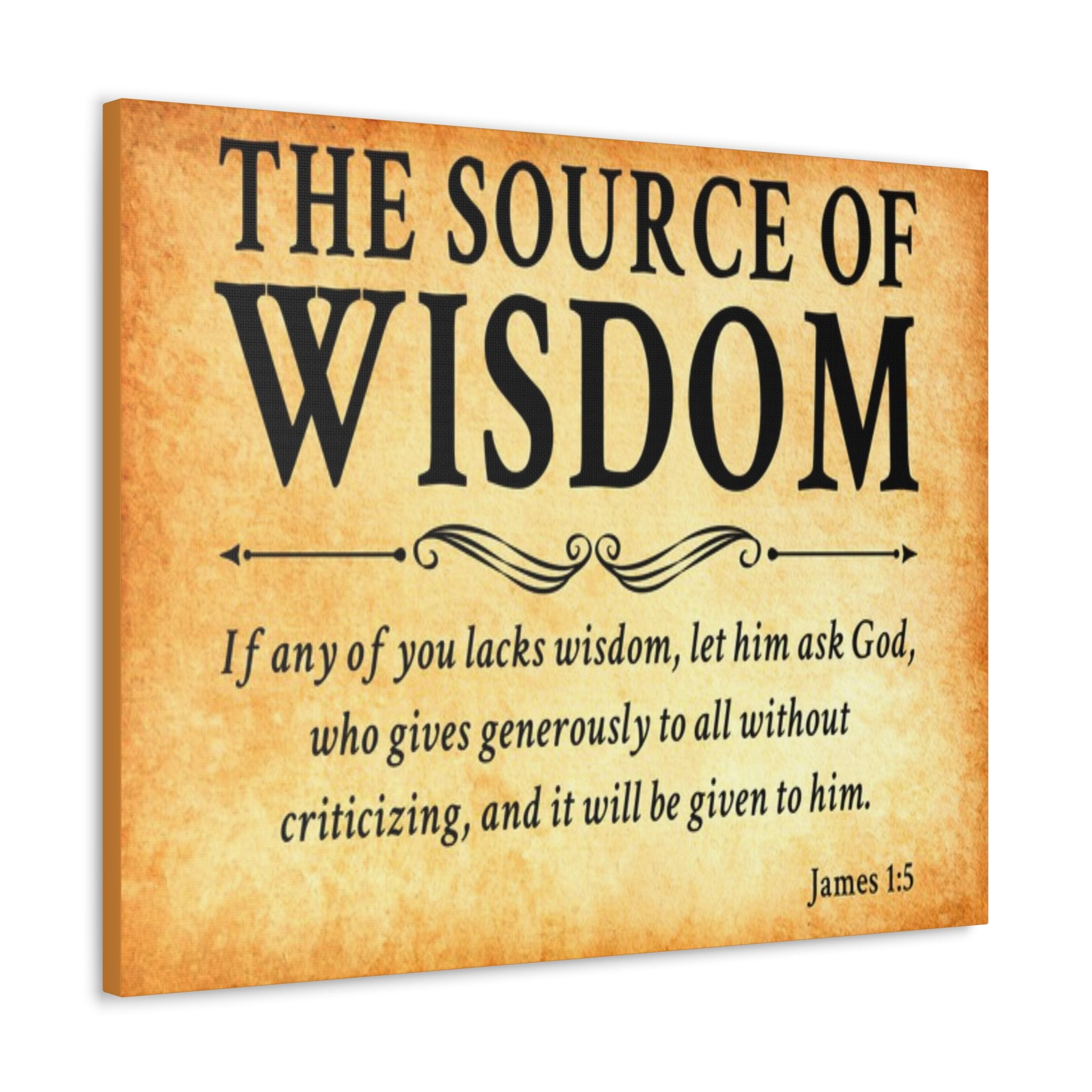 Scripture Walls James 1:5 The Source of Wisdom Gold Bible Verse Canvas ...