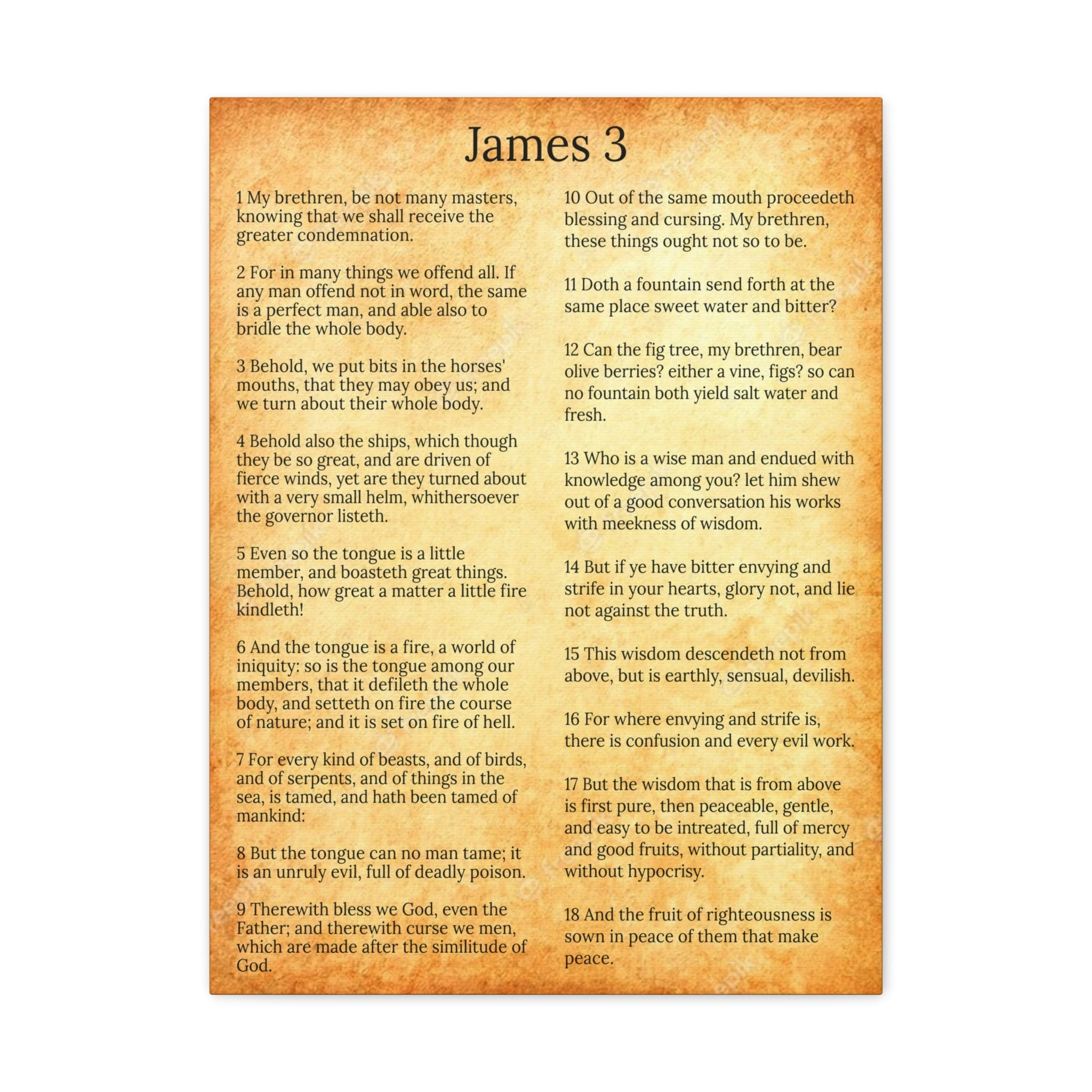 Scripture Walls James 3 Chapter Gold Control The Tongue Christian Wall ...