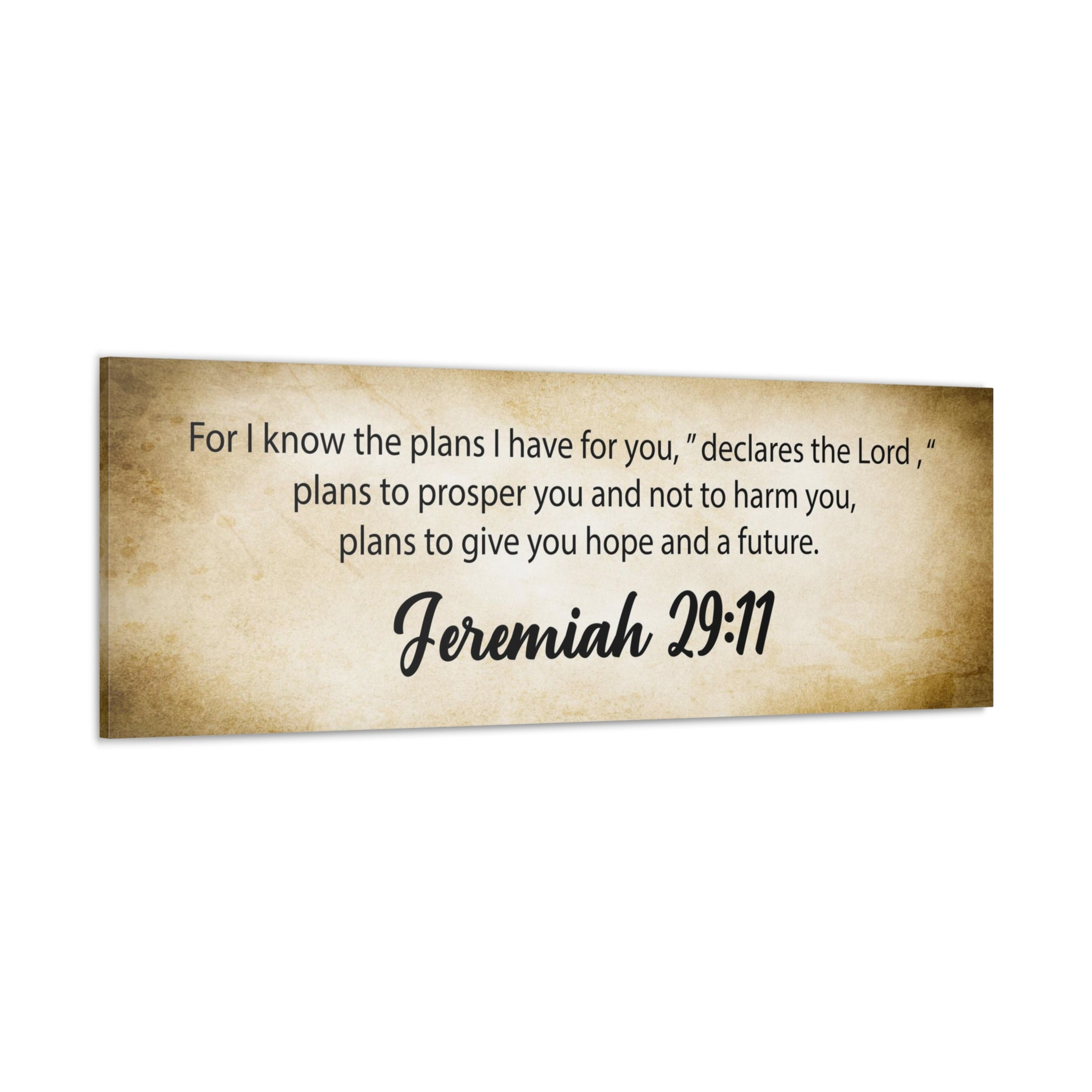 Jeremiah 29:11 Gold Bible Verse Canvas Christian Wall Art Ready to Hang Unframed - Walmart.com