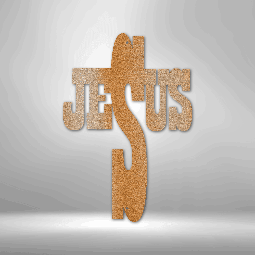 Scripture Walls Jesus Cross Steel Sign Laser Cut Powder Coated Home ...