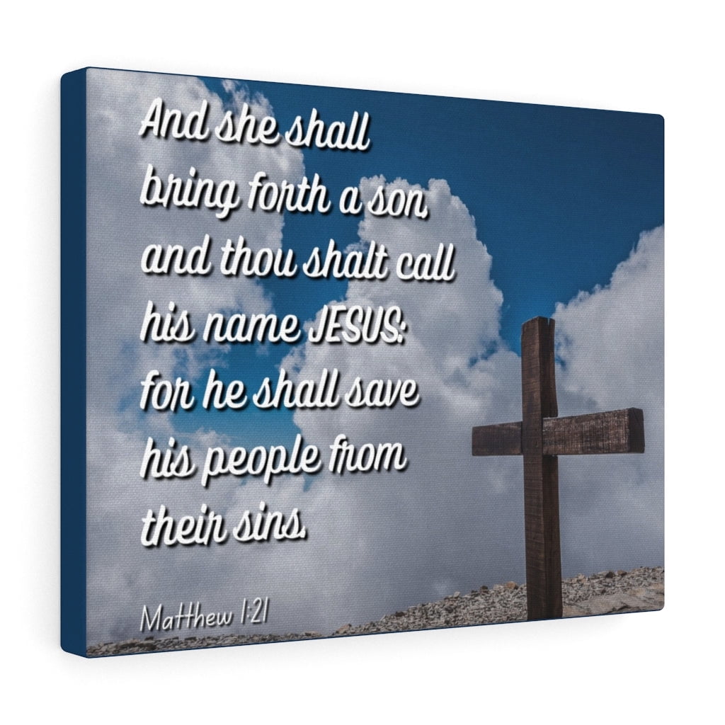 Scripture Walls Jesus Save His People Matthew 1:21 Bible Verse Canvas ...