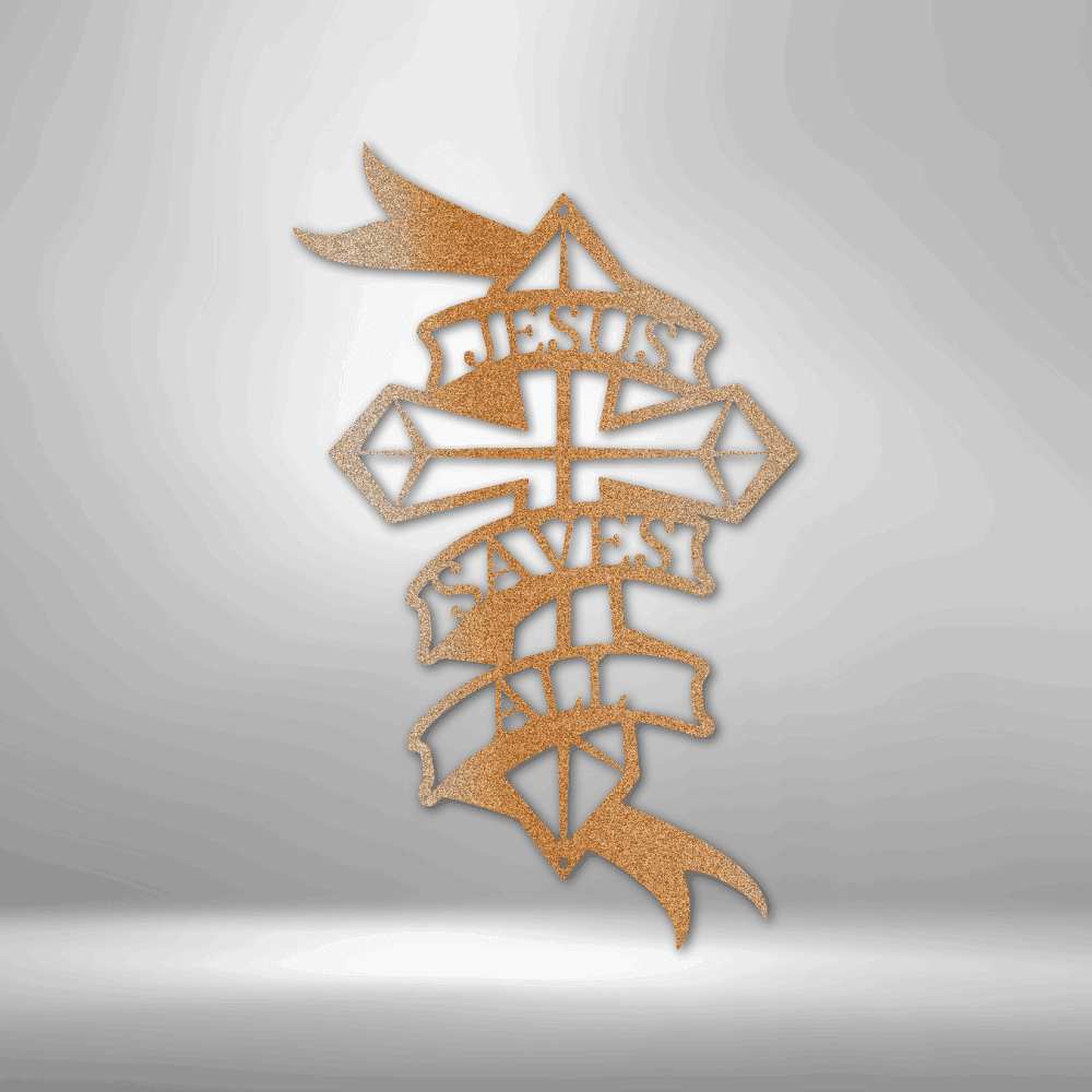 Scripture Walls Jesus Saves All Steel Sign Laser Cut Powder Coated Home ...