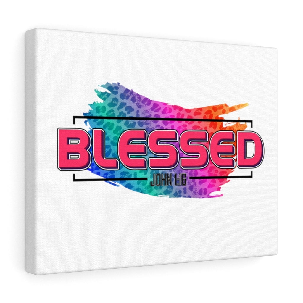 Scripture Walls John 1:16 Blessed Rainbow Bible Verse Canvas Christian ...