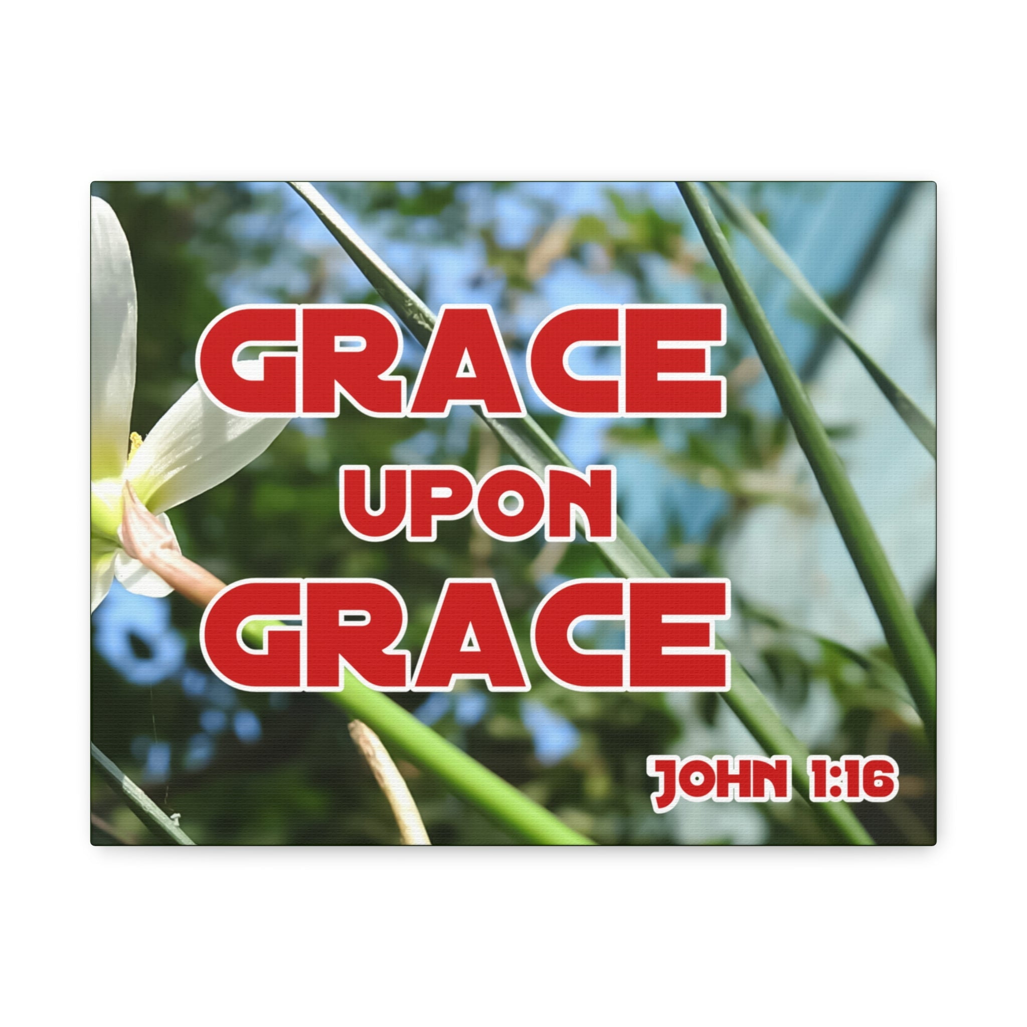 Scripture Walls John 1:16 Grace Upon Grace Bible Verse Canvas Christian Wall Art Ready to Hang ...