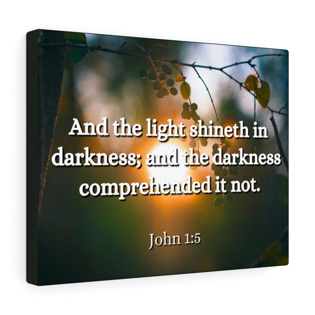 Scripture Walls John 1:5 Light Shineth Bible Verse Canvas Christian Wall Art Ready to Hang ...