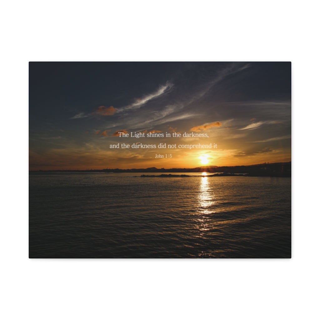 Scripture Walls John 1:5 The Light Shines Dark Bible Verse Canvas ...