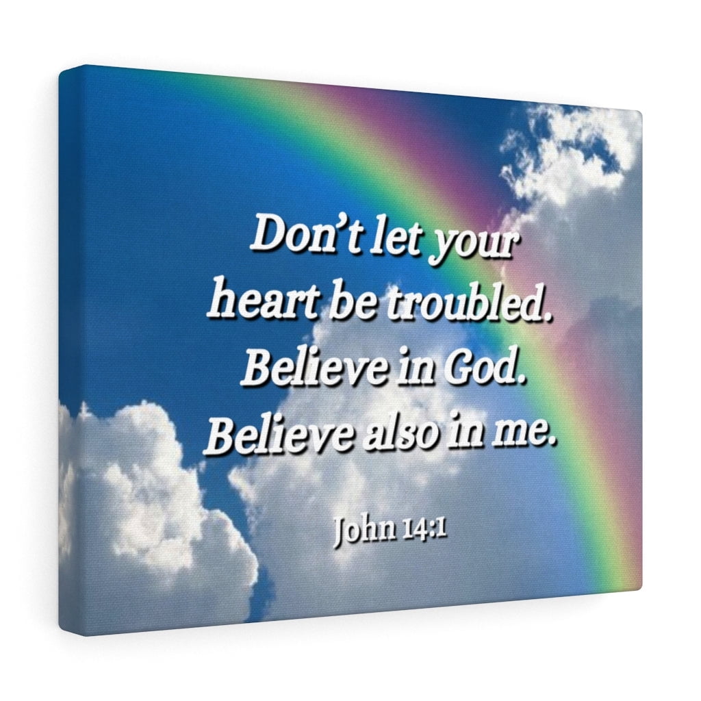 Scripture Walls John 14:1 Believe In God Bible Verse Canvas Christian Wall Art Ready to Hang ...