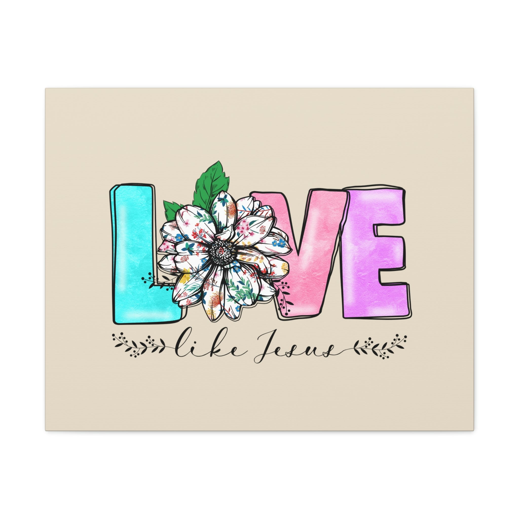 Scripture Walls John 15:12 Love Like Jesus Flower Bible Verse Canvas ...