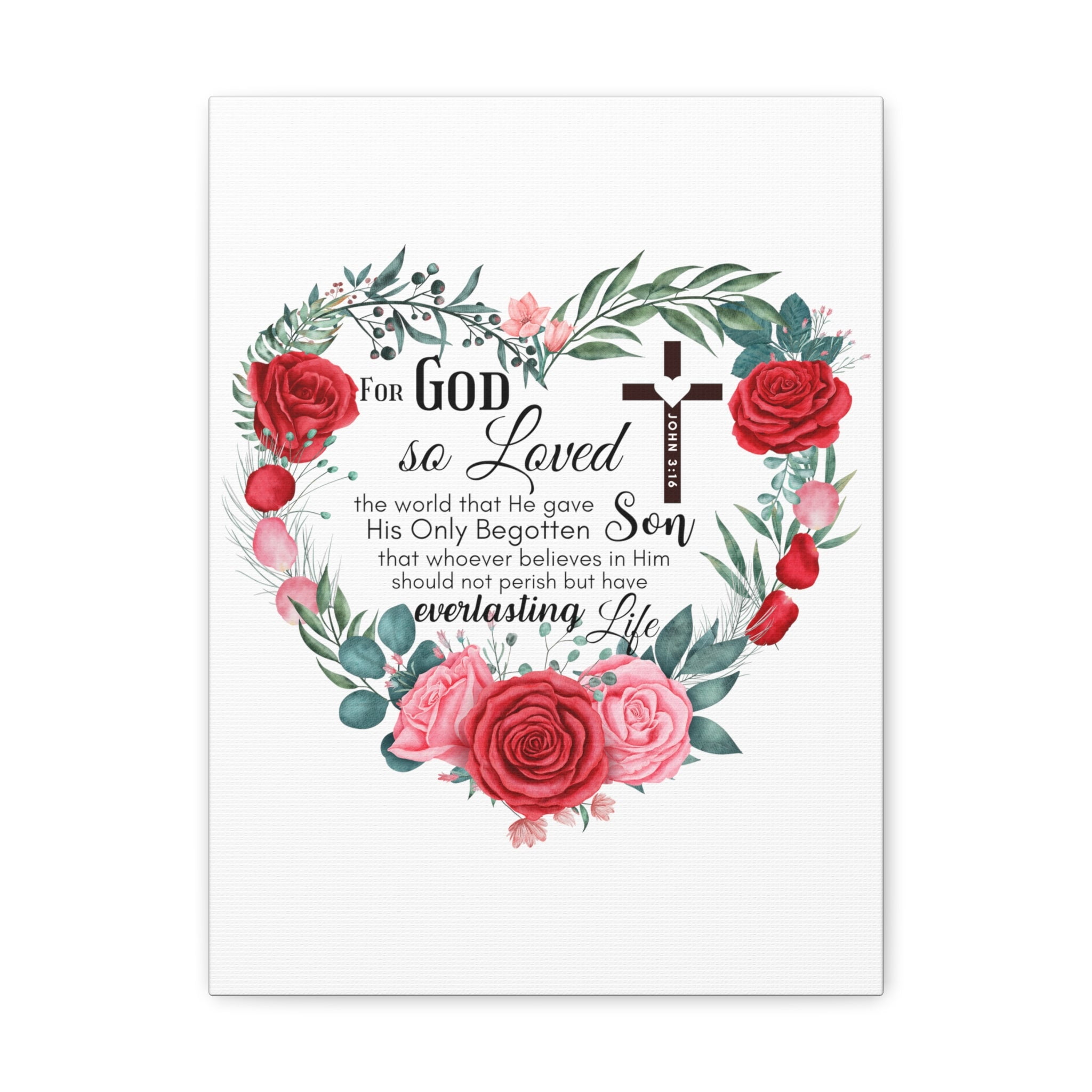 Scripture Walls John 3:16 Everlasting Life Bible Verse Canvas Christian ...