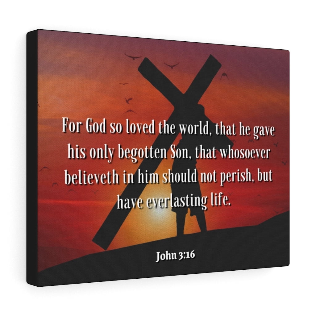 Scripture Walls John 3:16 Everlasting Life Bible Verse Canvas Christian ...