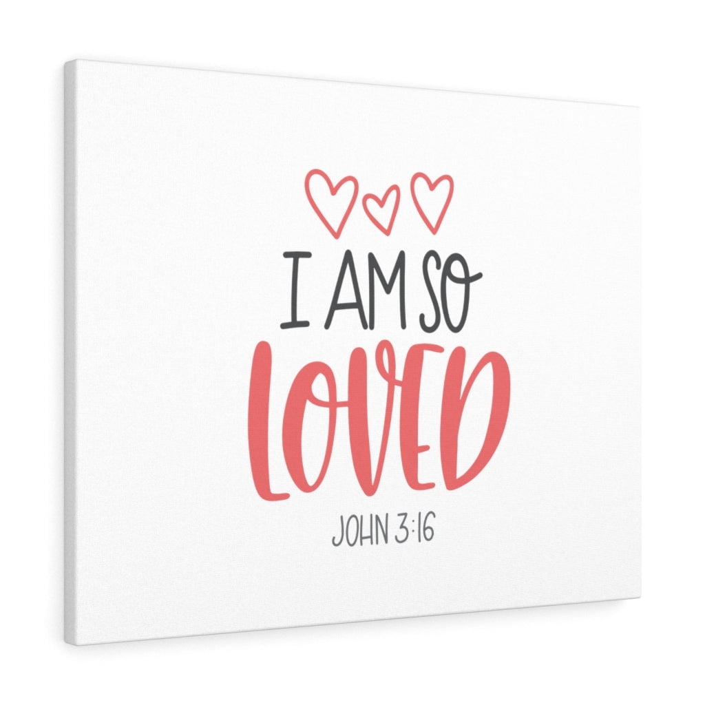 Scripture Walls John 3:16 I Am So Loved Hearts Bible Verse Canvas ...
