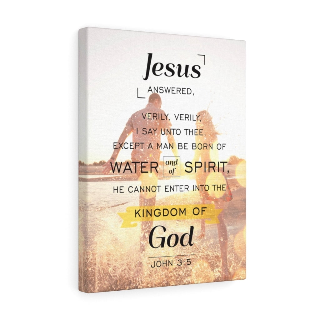 Scripture Walls John 3:5 Water and of Spirit Bible Verse Canvas Christian Wall Art Ready to Hang ...