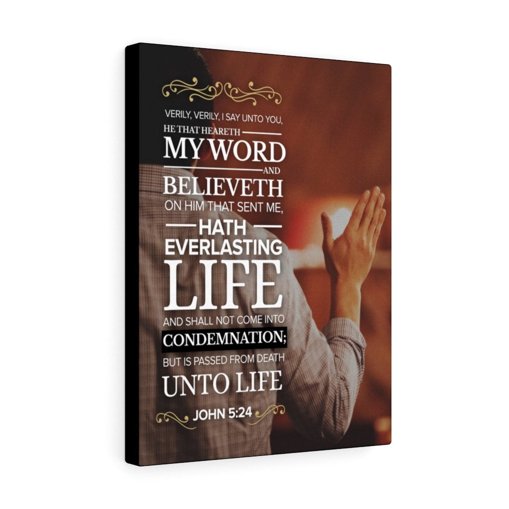 Scripture Walls John 5:24 Believeth On Him Bible Verse Canvas Christian ...