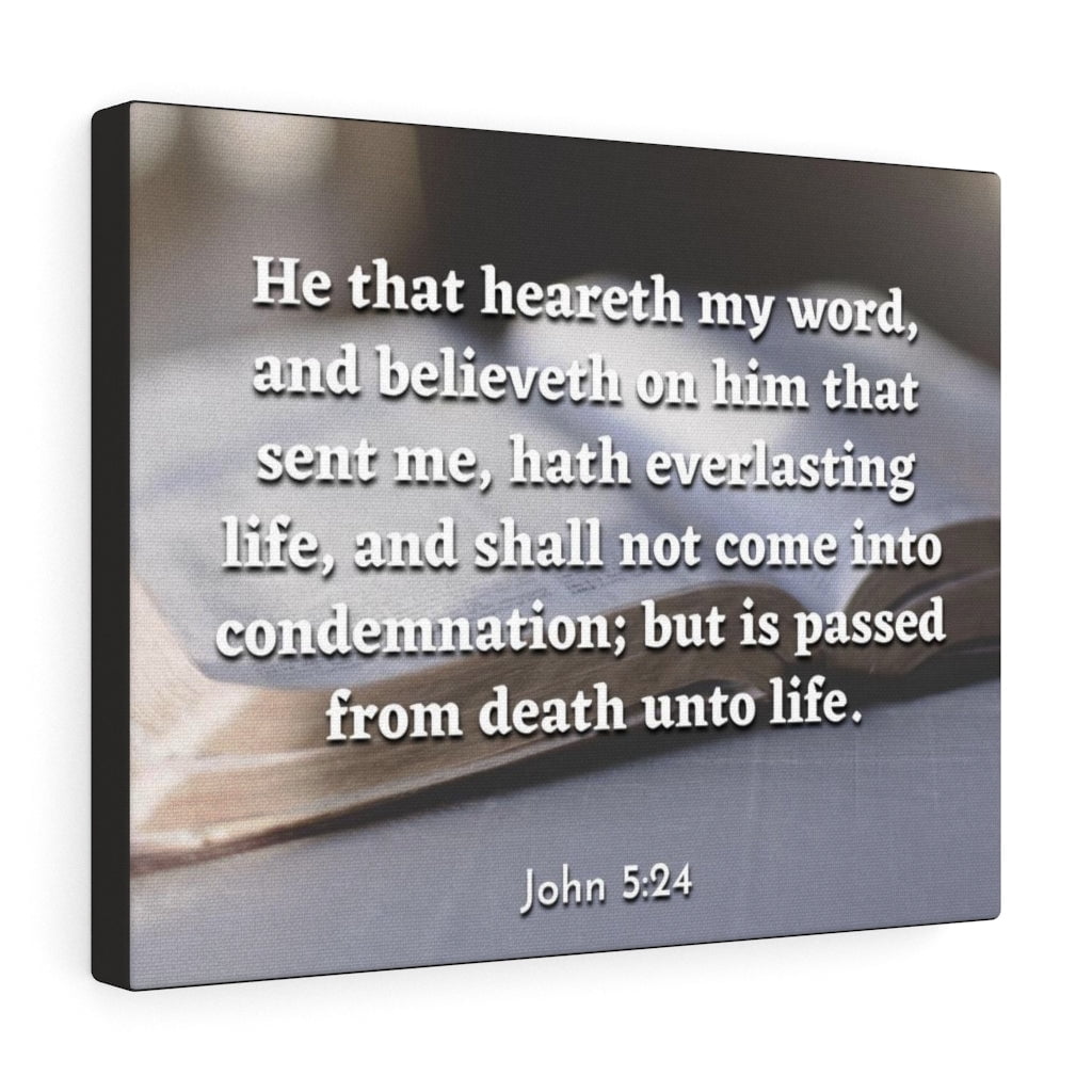 Scripture Walls John 5:24 Everlasting Life Bible Verse Canvas Christian ...