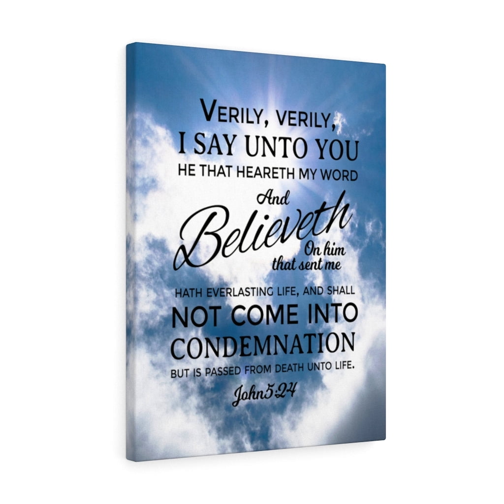 Scripture Walls John 5:24 I Say Unto You Bible Verse Canvas Christian ...