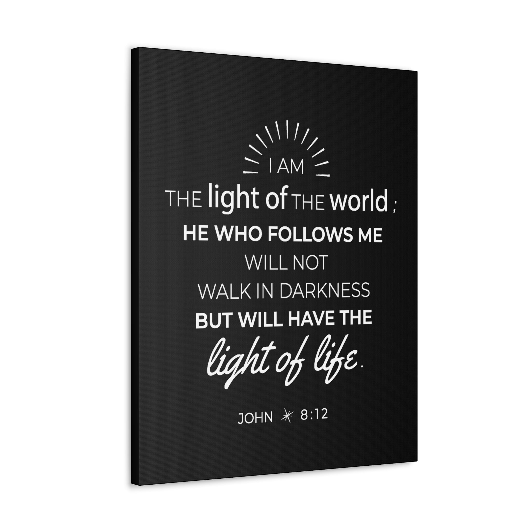 Scripture Walls John 8:12 Light of the World Bible Verse Canvas ...