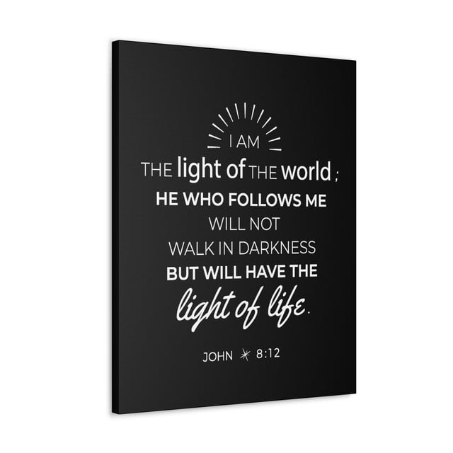 Scripture Walls John 8:12 Light of the World Bible Verse Canvas Christian Wall Art Ready to Hang ...