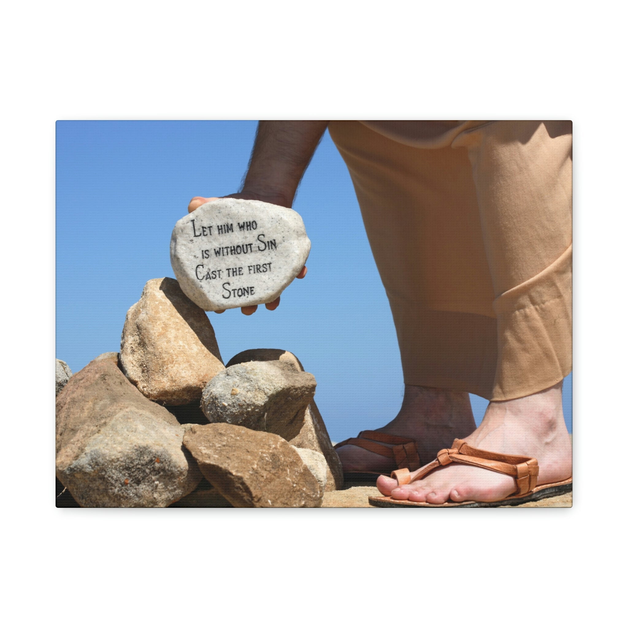 Scripture Walls John 8:7 Cast The First Stone Bible Verse Canvas ...