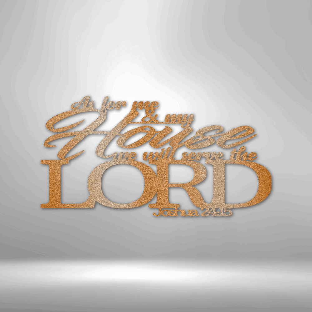 Scripture Walls Joshua 24.15 Bible Verse Steel Sign Laser Cut Powder ...