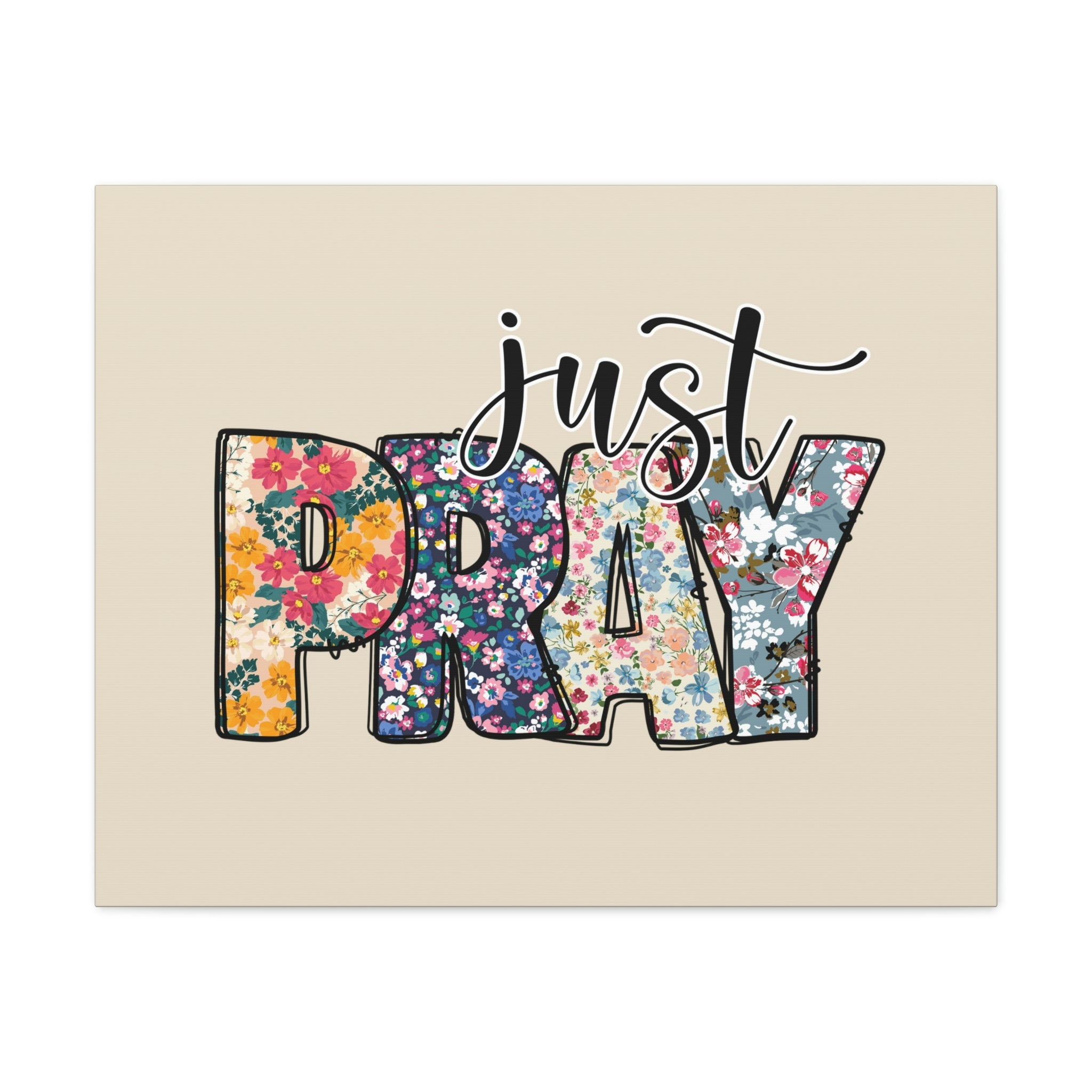 Scripture Walls Just Pray Floral Pastel Romans 12:12 Bible Verse Canvas ...