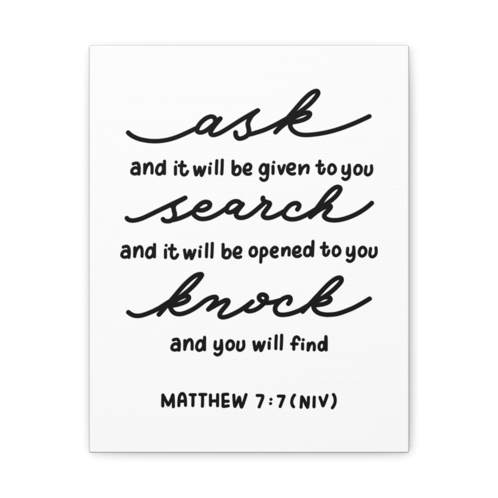 Scripture Walls Knock And You Will Find Matthew 7:7 Bible Verse Canvas ...