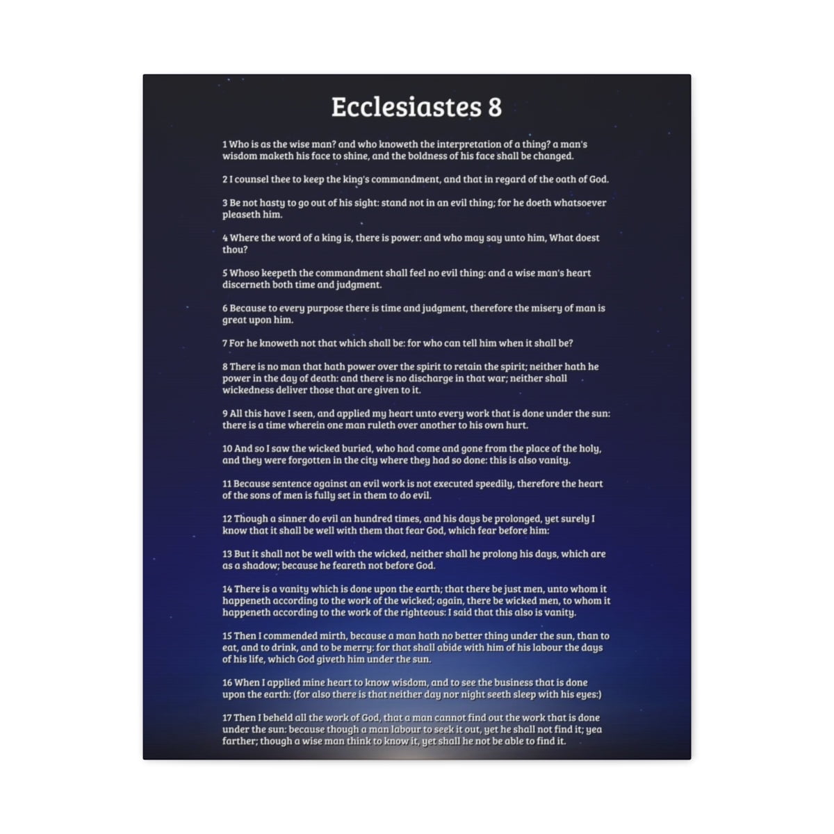 Scripture Walls Life Ecclesiastes 8 Chapter Sky Life Bible Canvas ...