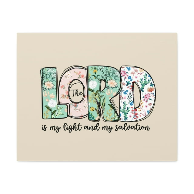 Scripture Walls Light And My Salvation Floral Psalm 27:1 Bible Verse ...