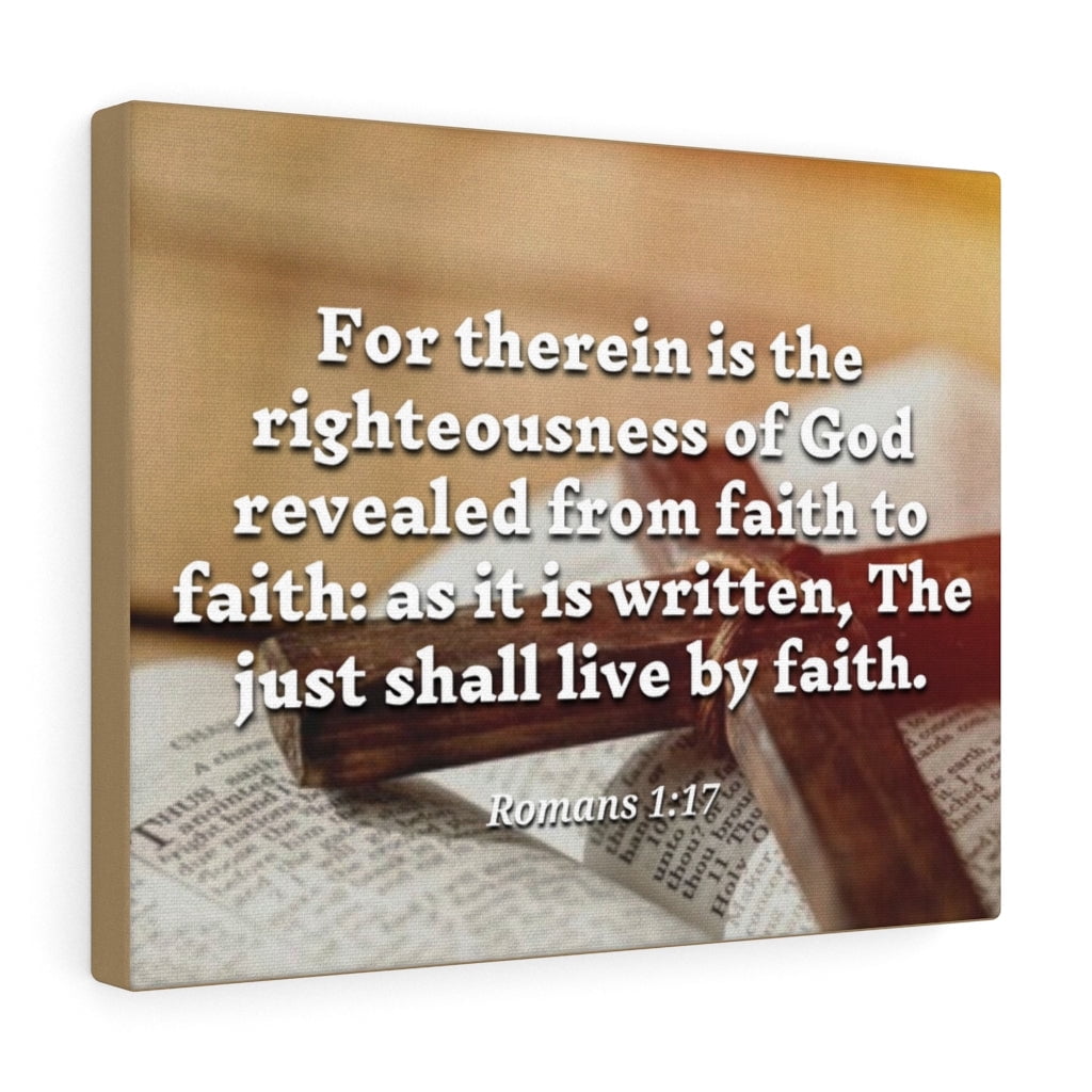 Scripture Walls Live By Faith Romans 1:17 Bible Verse Canvas Christian ...