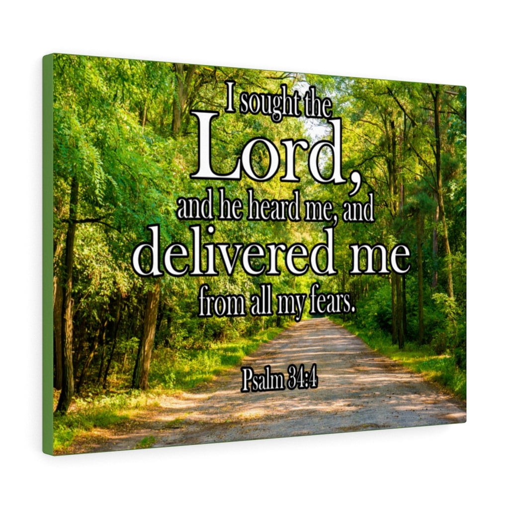Scripture Walls Psalm 34:4 Lord Delivered Me Bible Verse Canvas ...