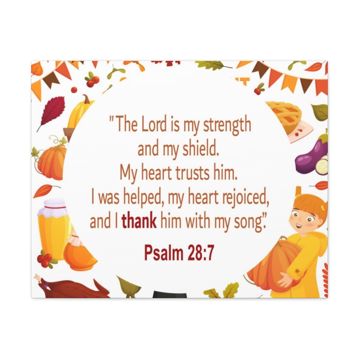 Scripture Walls Psalm 28:7 Lord Is My Strength Bible Verse Canvas ...