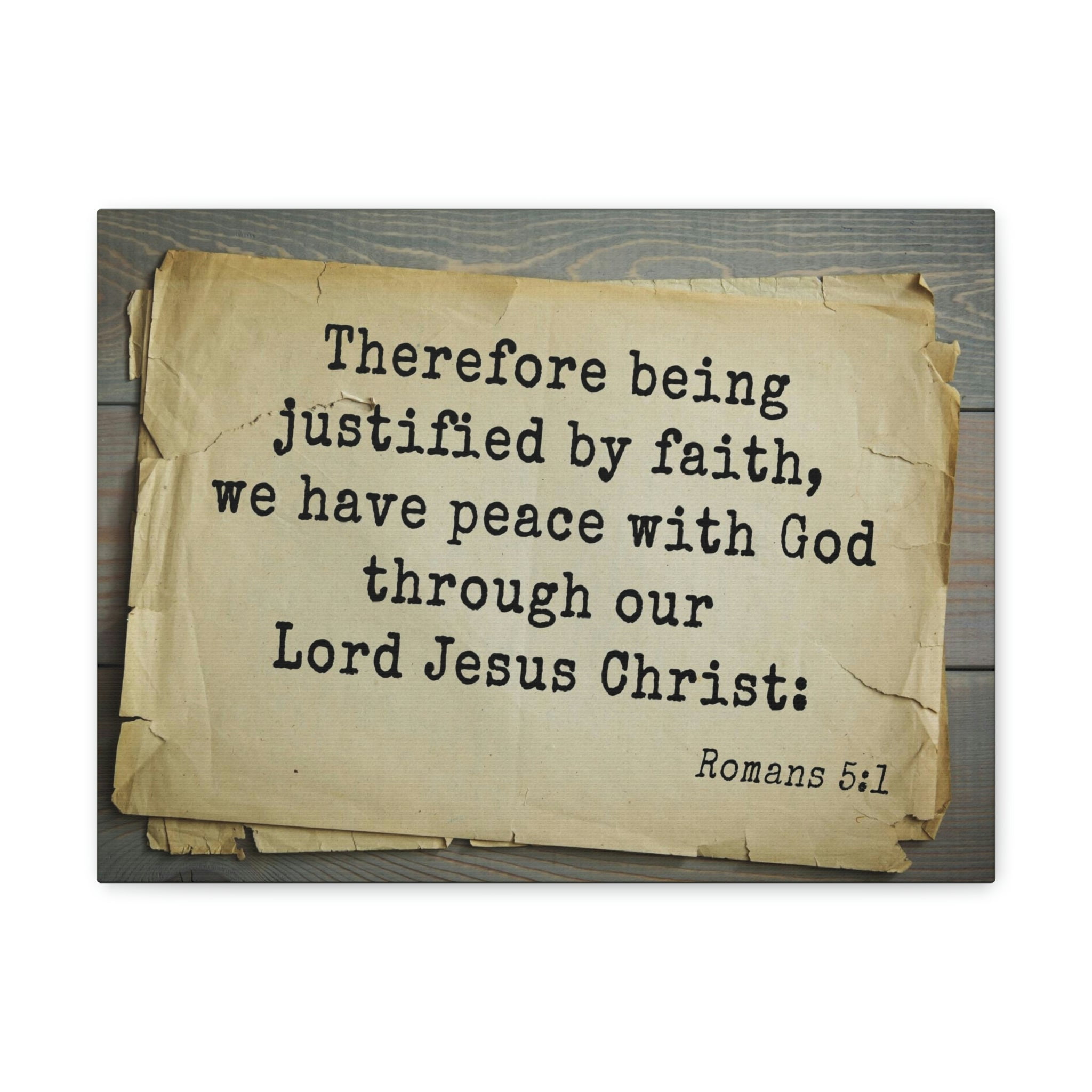 Scripture Walls Lord Jesus Christ Romans 5:1 Bible Verse Canvas ...